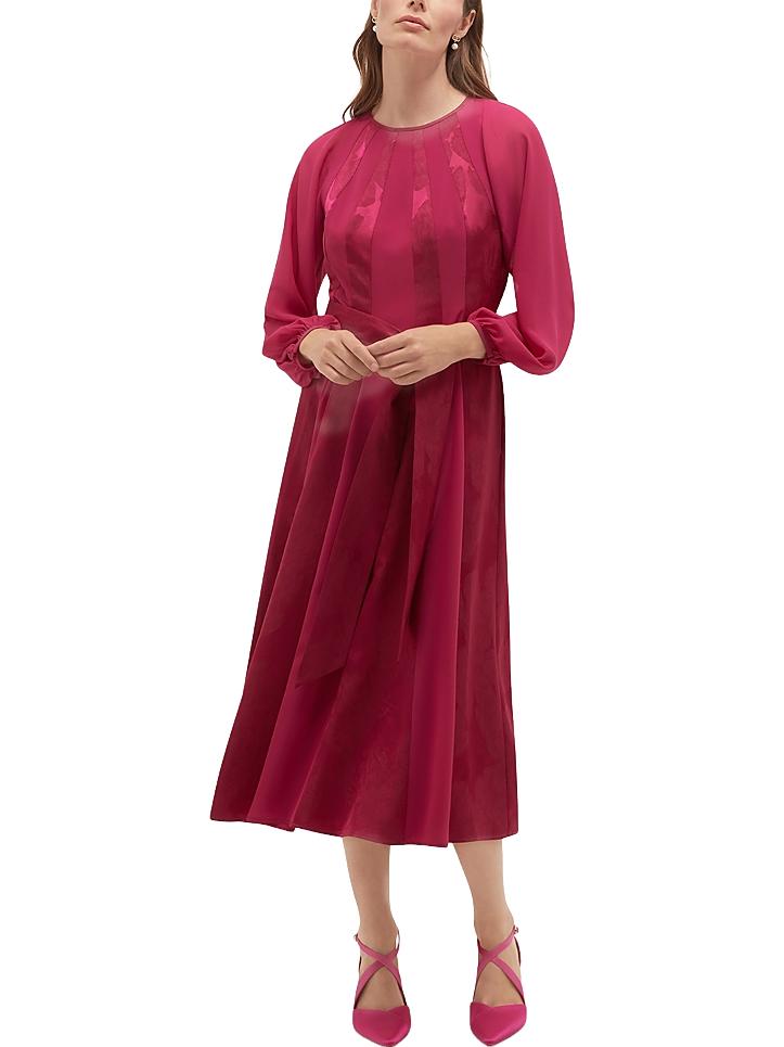 HOBBS LONDON Hobbs London Petites Loren Jacquard Belted Midi Dress